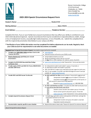 Fillable Online Special Circumstance Request Form 2023-2024 Fax Email Print - pdfFiller