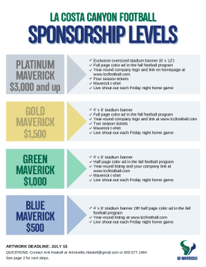 Fillable Online LCC Football Sponsorship Flyer Fax Email Print - pdfFiller