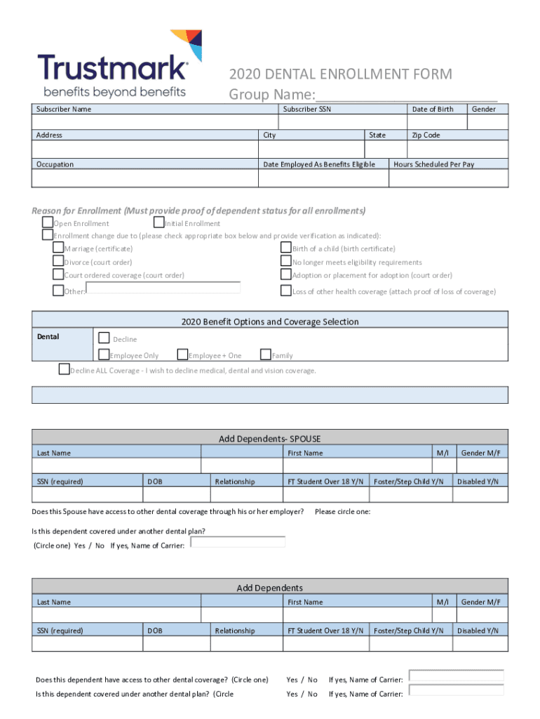 Fillable Online SMALL GROUP ENROLLMENT/ CHANGE REQUEST Fax Email Print ...
