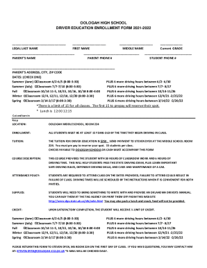 Fillable Online Driver's Education Forms and Information Fax Email ...