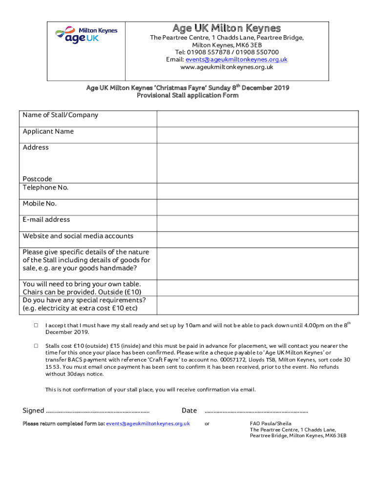 Fillable Online A local charity helping older people in Milton Keynes Fax Email Print - pdfFiller