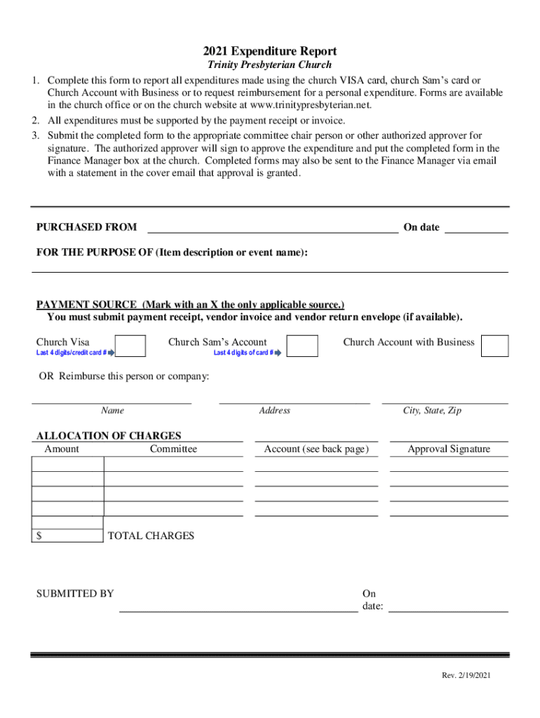 Fillable Online Church Credit Card Usage Policies and Forms Fax Email ...