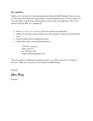 Fillable Online Dear Inspector, Thank you for your interest in ...