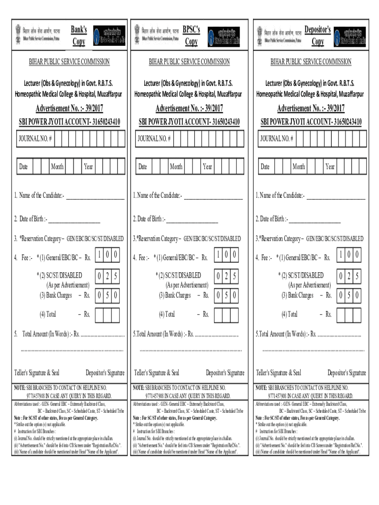 Fillable Online Bihar State University Service Commission (BSUSC) Fax ...