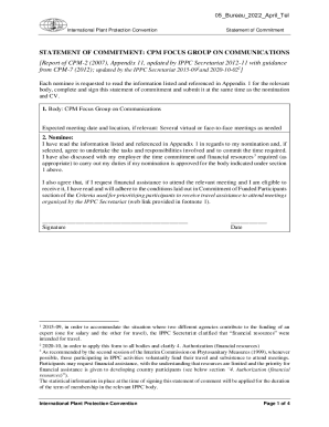 Fillable Online Statement of commitment Fax Email Print - pdfFiller