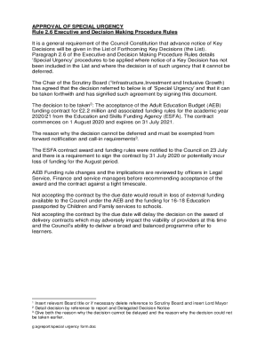 Fillable Online Signed Special Urgency Form Fax Email Print - pdfFiller