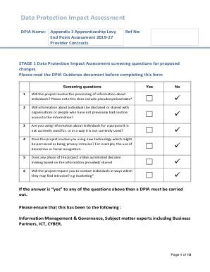 Fillable Online Data Protection Impact Assessment List Fax Email Print ...