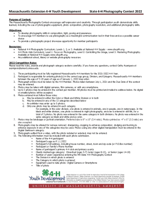 Fillable Online ag umass Massachusetts Extension 4-H Youth Development ...