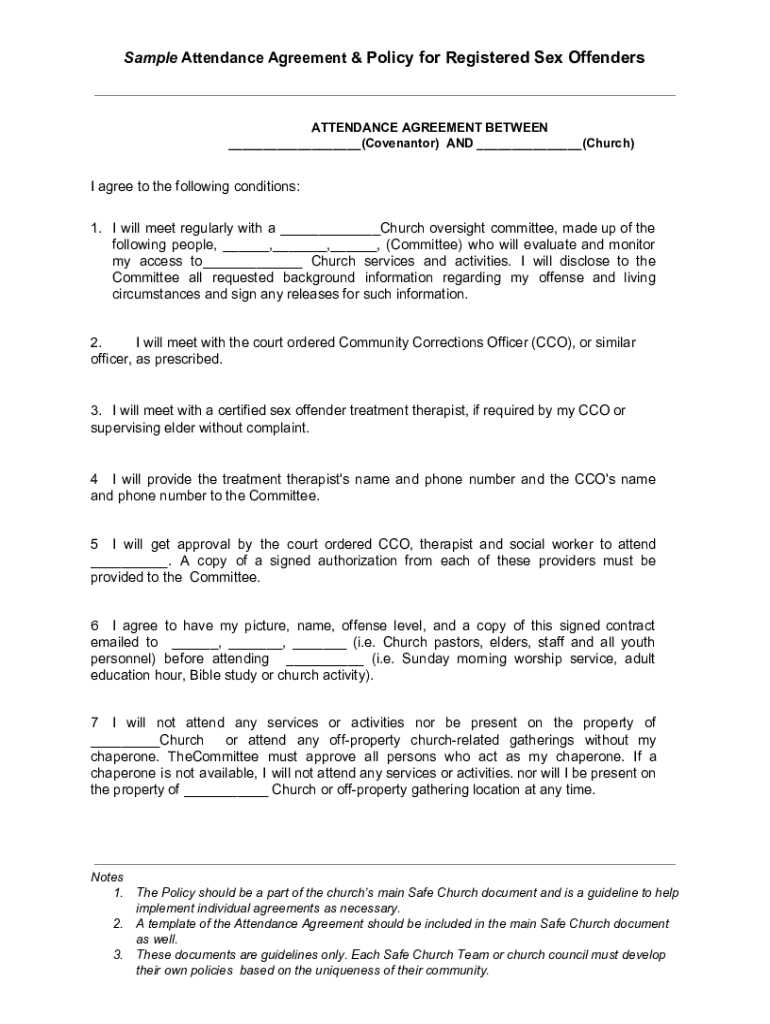Fillable Online network crcna 9+ Attendance Contract Examples & Samples ...