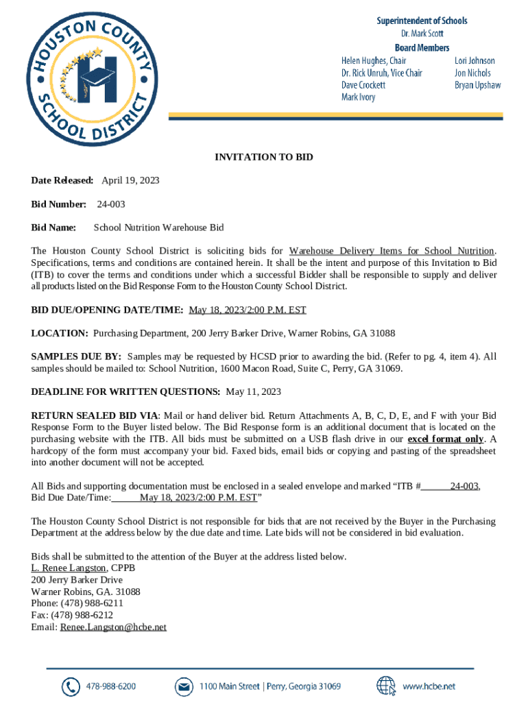 Barrow County School Nutrition Program Doc Template | pdfFiller