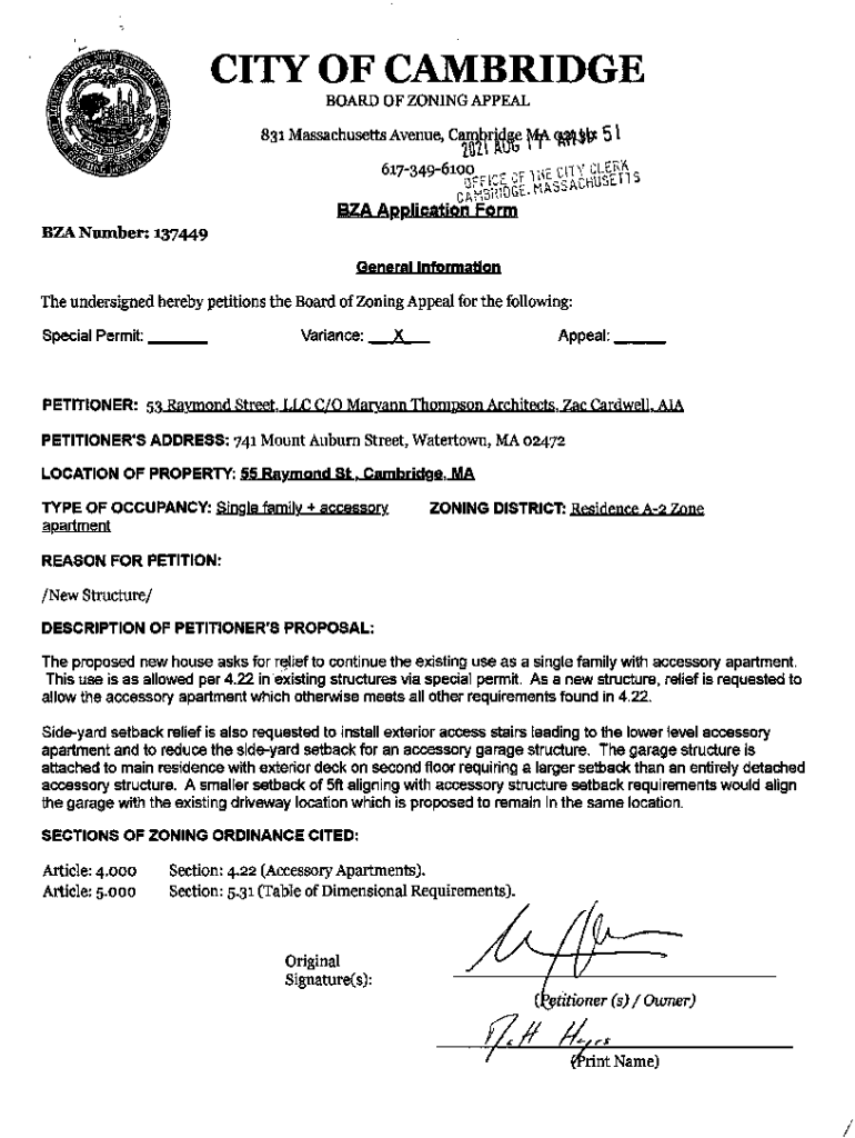 Fillable Online Zoning Division - Inspectional Services Fax Email Print ...