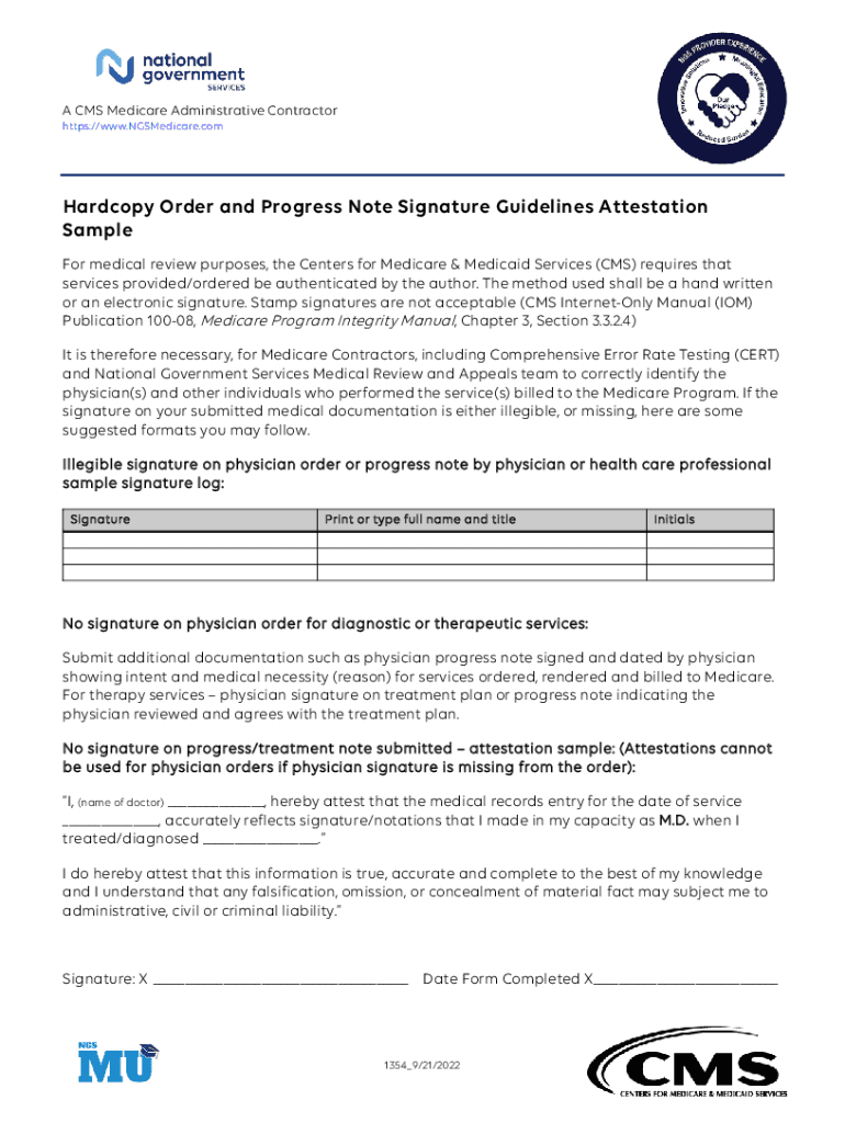 Fillable Online Hardcopy Order and Progress Note Signature Guidelines ...