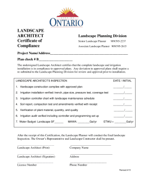Fillable Online Landscape Architecture Certificate Program Fax Email ...