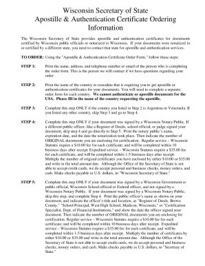 Fillable Online Apostille Certificate From The Wisconsin Secretary Of ...