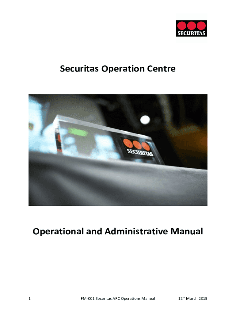 Fillable Online Securitas Operation Centre Operational and ...