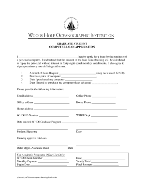 Fillable Online mit whoi One-Time Computer Expense Loan Form Fax Email ...