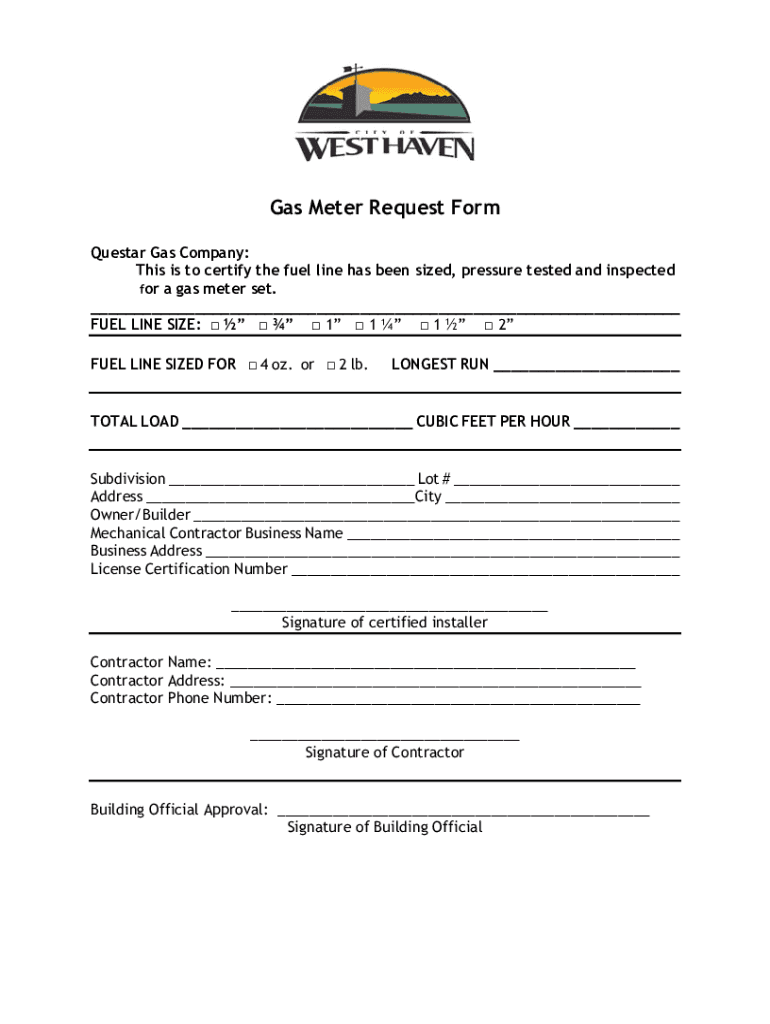 Fillable Online Natural Gas Service Line Requests Fax Email Print ...