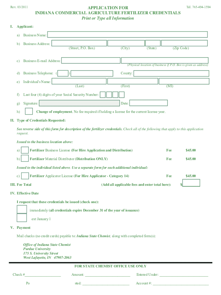 Fillable Online Fertilizer Section - Forms - Office of Indiana State ...