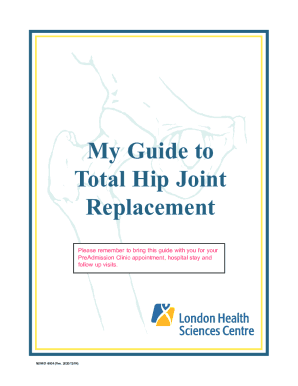 Fillable Online Patient Guide to Total Joint Replacement (Hip and knee ...