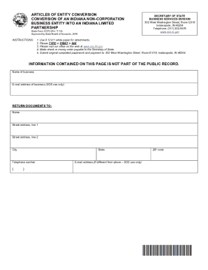 Fillable Online articles of entity conversion conversion of a corporation into a ... Fax Email ...