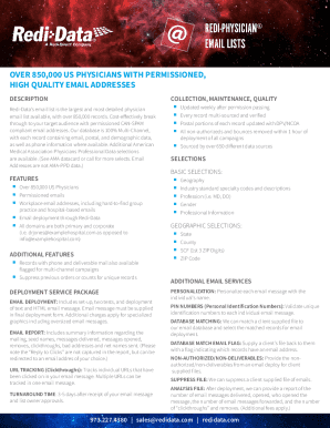 Fillable Online Redi-Data has the Largest HCP Email Database in the USA ...