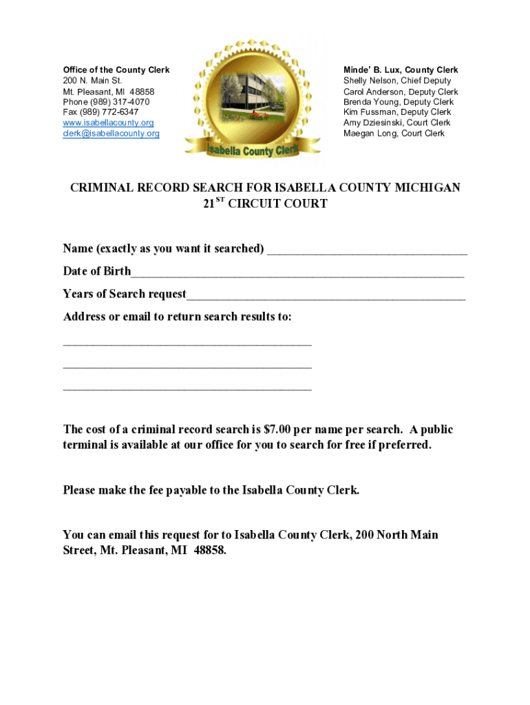 Fillable Online criminal record search form.docx Fax Email Print ...