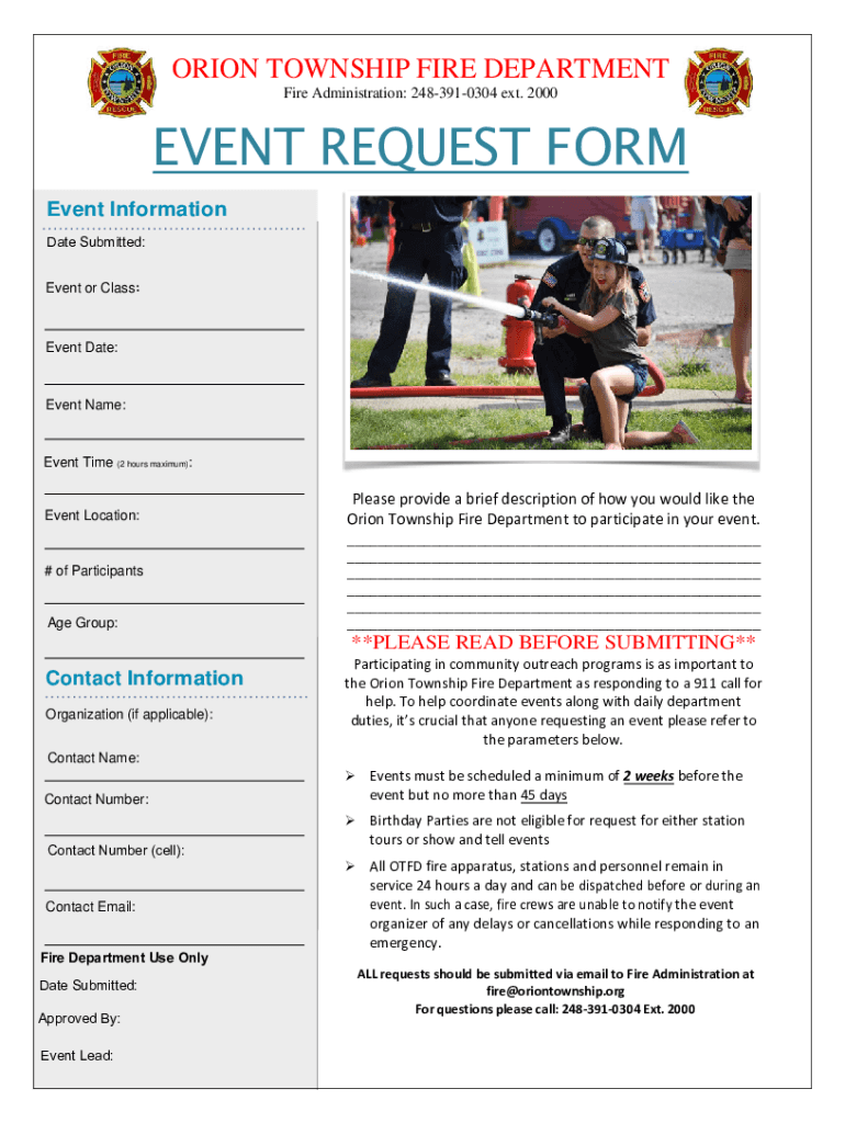 Fillable Online Small Event Information Form Fax Email Print - pdfFiller