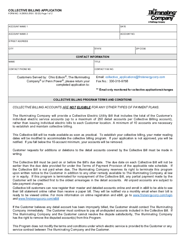 Fillable Online Collective Billing Application. Collective Billing Application Fax Email Print ...