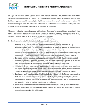 Fillable Online Public Art Commission Member Application Fax Email ...
