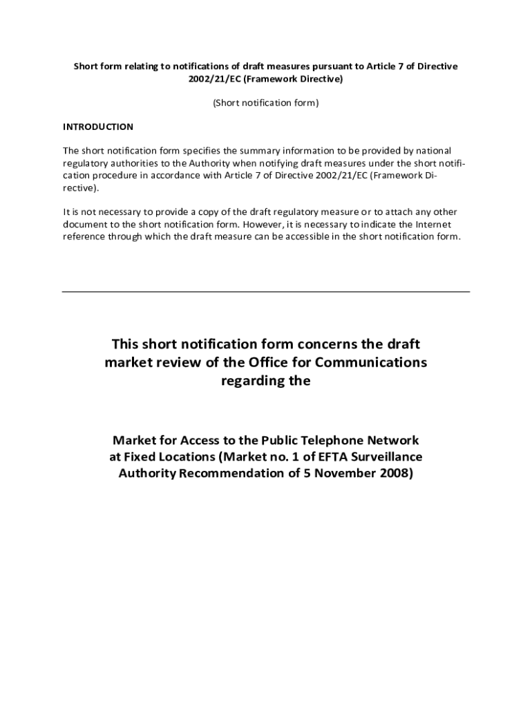 Fillable Online This short notification form concerns LKW's standard ...