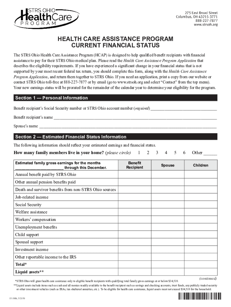 Fillable Online Health Care Assistance Program Current Financial Status ...