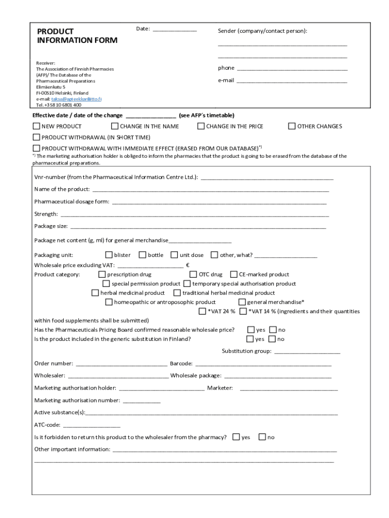 Fillable Online B-to-B Services - The Association of Finnish Pharmacies ...