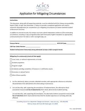 Fillable Online Application for Mitigating Circumstances Fax Email ...