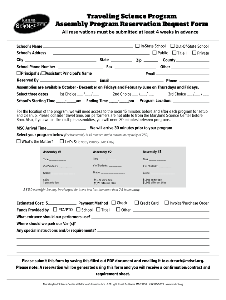 Fillable Online Home School Reservation Form Fax Email Print - pdfFiller