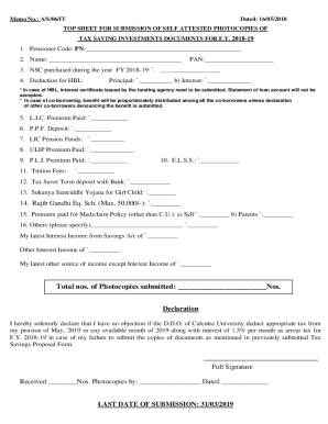 Fillable Online pensioner proposal form for fy 2019-20 Fax Email Print ...