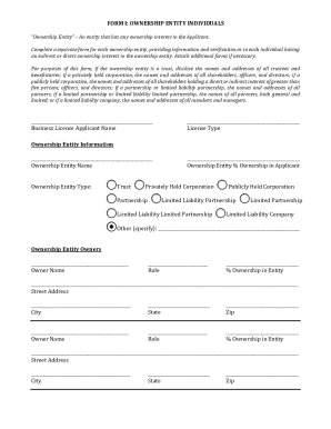 Fillable Online FORM I: OWNERSHIP ENTITY INDIVIDUALS Fax Email Print ...