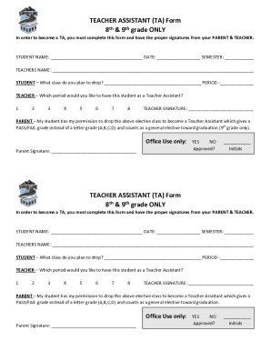 Fillable Online HR Document Library / Teacher Assistant Forms - Current ...