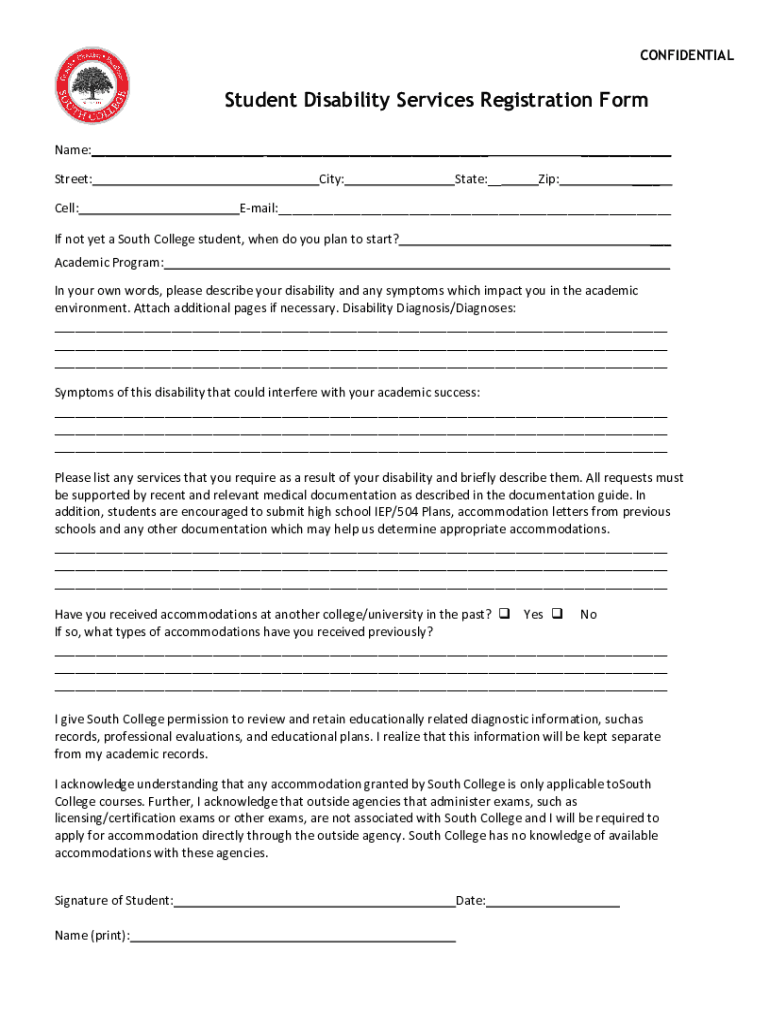 Fillable Online Disability and Academic Accommodations Handbook. Center ...