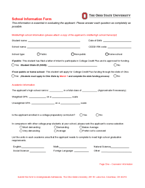 Fillable Online high-school-information-form-2 Fax Email Print - pdfFiller