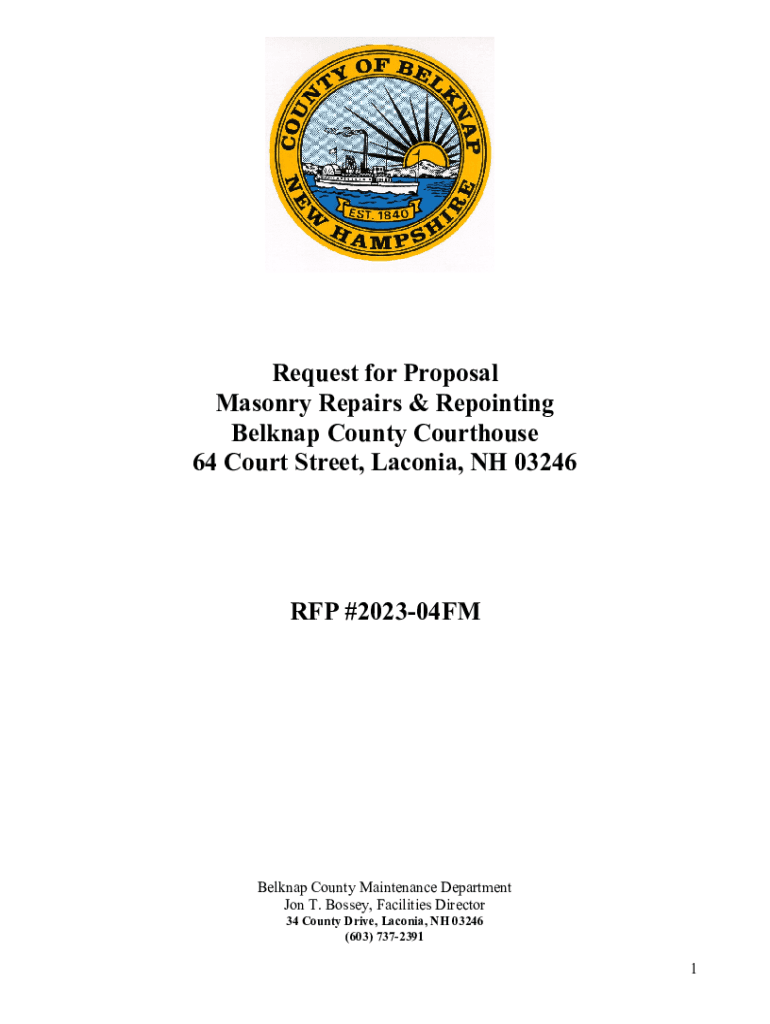 Fillable Online request for proposal for: masonry wall repairs and ...