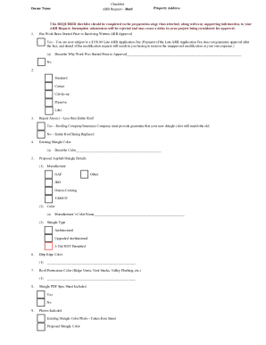 Fillable Online ARB Roof Request Checklist.docx Fax Email Print - pdfFiller