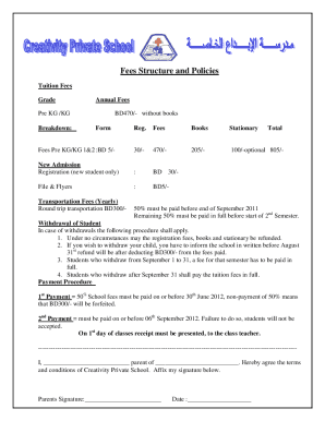 Fillable Online Fees Structure and Policies Fax Email Print - pdfFiller