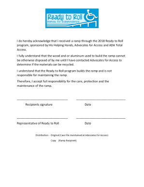 Fillable Online Ready to Rool Ramp Receipt Fax Email Print - pdfFiller