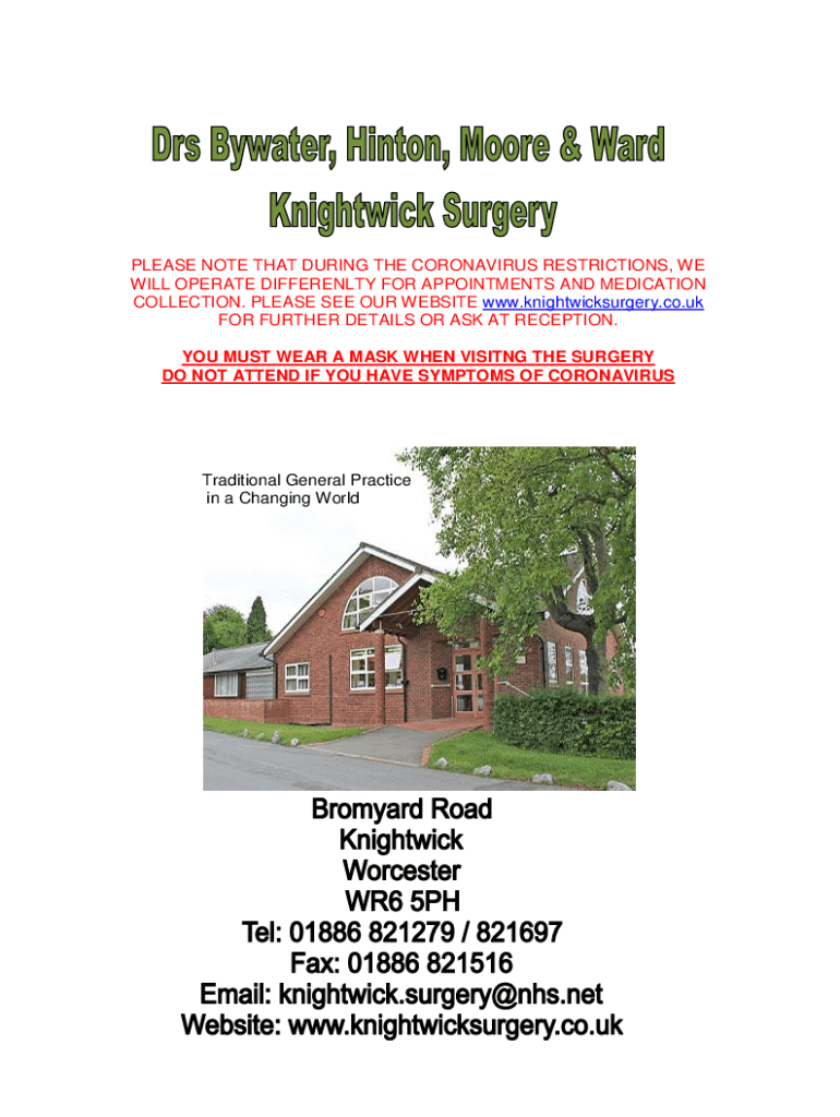 Fillable Online Knightwick Surgery - Information about the doctors ...