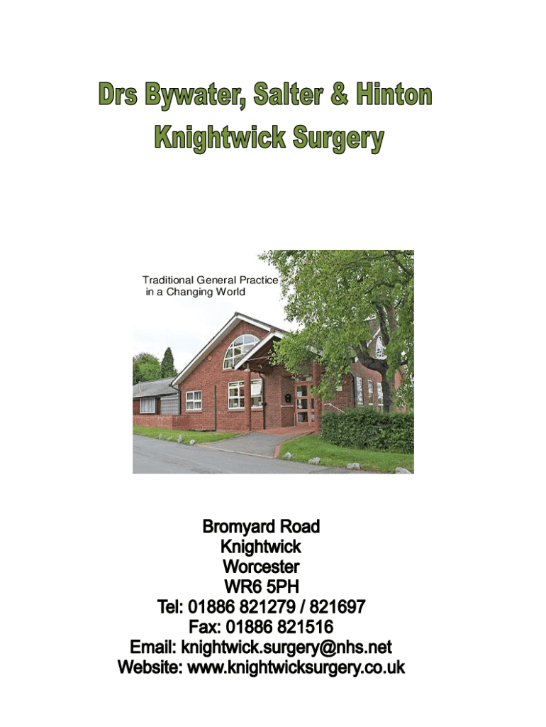 Fillable Online Fillable Online knightwicksurgery co Traditional ...