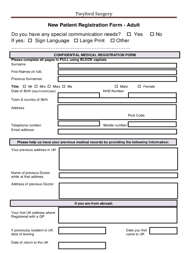 Fillable Online 24+ Patient Registration Form Templates - PDF, DOC Fax ... Fillable Online 24+ Patient Registration Form Templates - PDF, DOC Fax ...