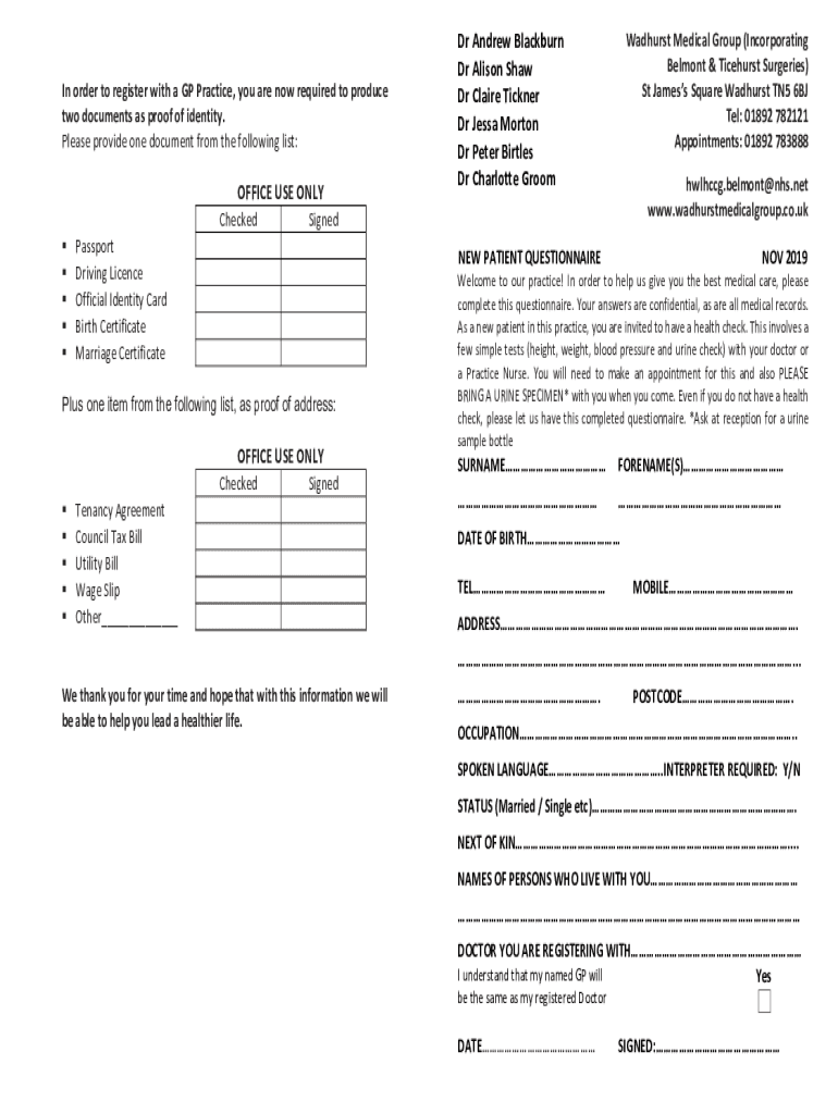 Fillable Online Dr Andrew Blackburn Dr Alison Shaw Dr Claire Tickner ...