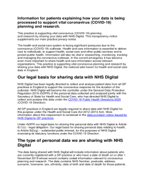 Fillable Online Our legal basis for sharing data with NHS Digital The ...