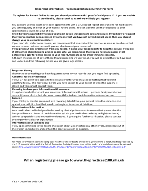 Fillable Online Patient Access Online Registration form V3.2.pdf Fax Email Print - pdfFiller