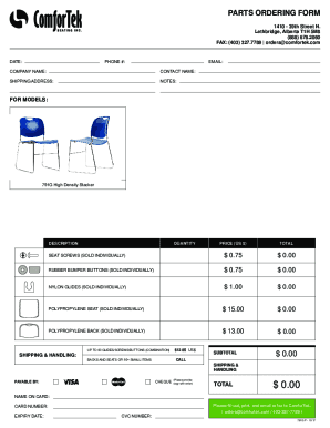 Fillable Online 791G Parts Order Form Fax Email Print - pdfFiller
